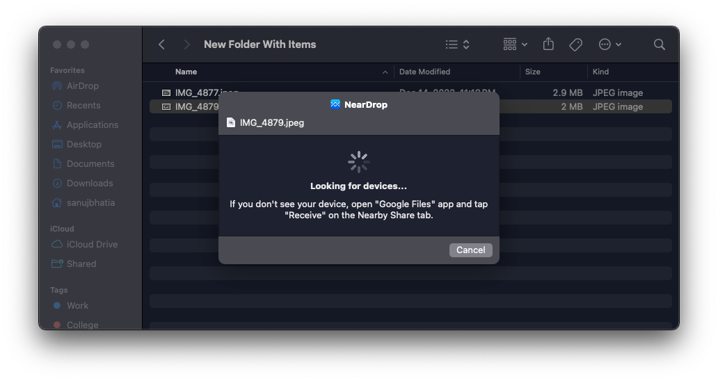 How to AirDrop files between Android And Mac