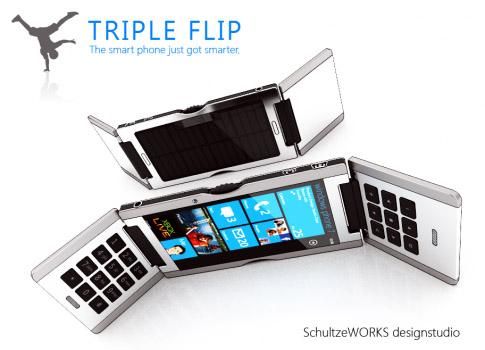 Awesome Triple Flip Windows Phone 7 Concept, a Real Transformer