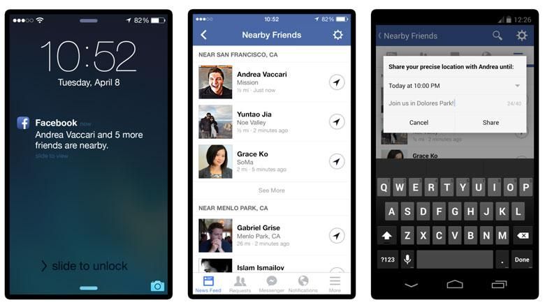 Facebook introduces location-based Nearby Friends alerts Facebook introduces location-based Nearby Friends alerts
