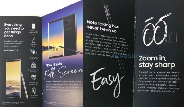 If you needed further confirmation, this Galaxy Note 8 brochure details ...