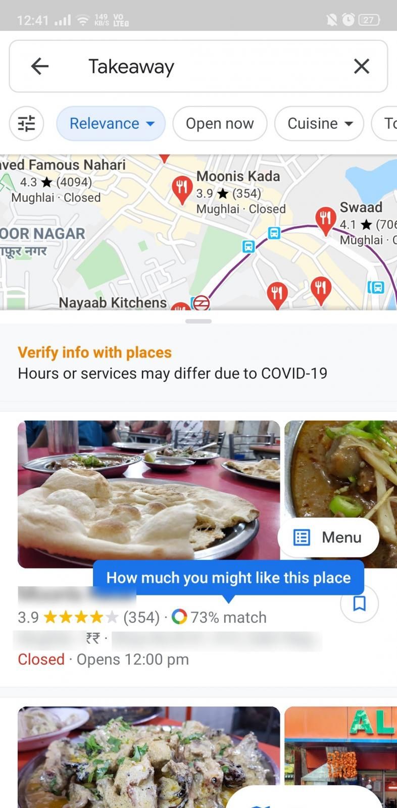 Google Maps makes it easier to find takeout and delivery restaurants nearby