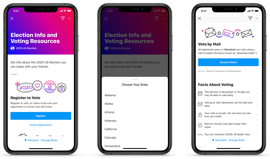 Facebook launches US 2020 Voting Information Center on FB, Instagram ...