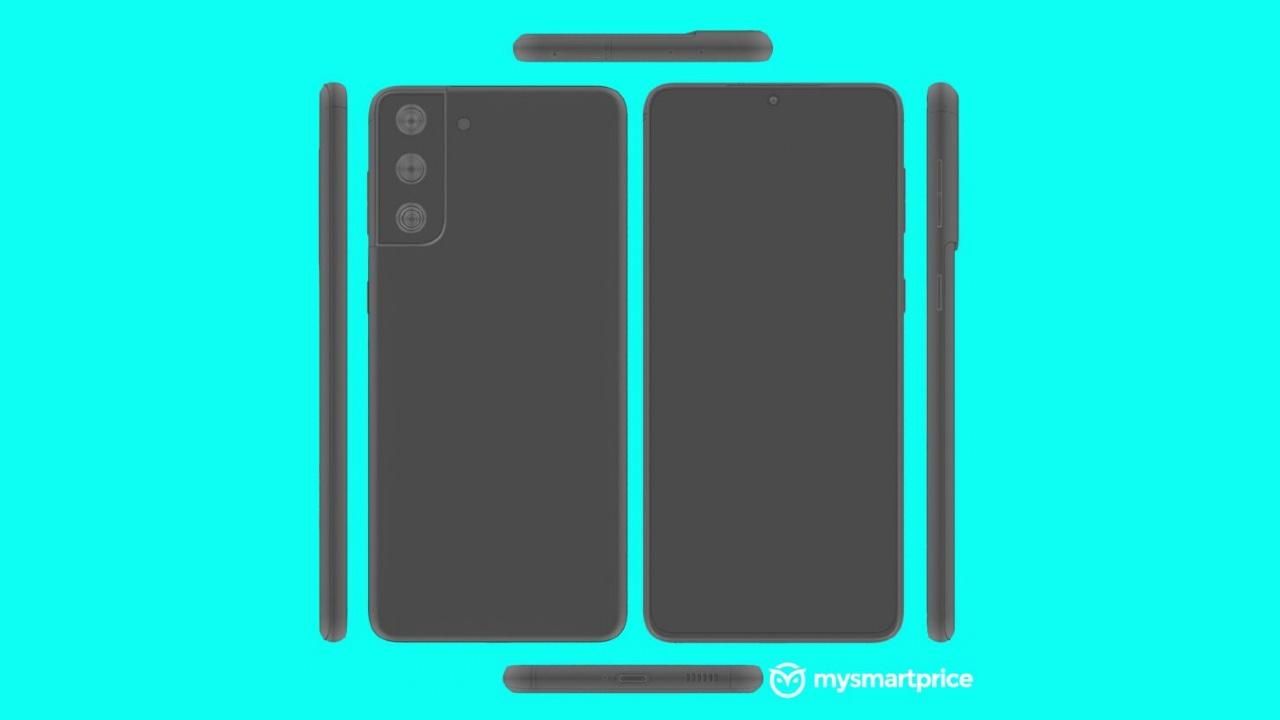 Samsung Galaxy S21 Plus leaked CAD renders show a flat display and triple rear cameras