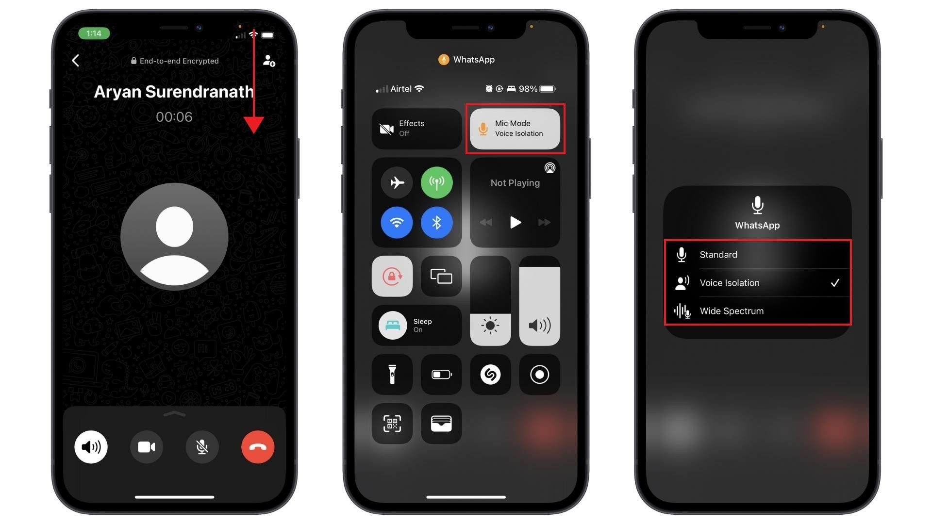 How to use Mic Modes in VOIP and FaceTime Calls